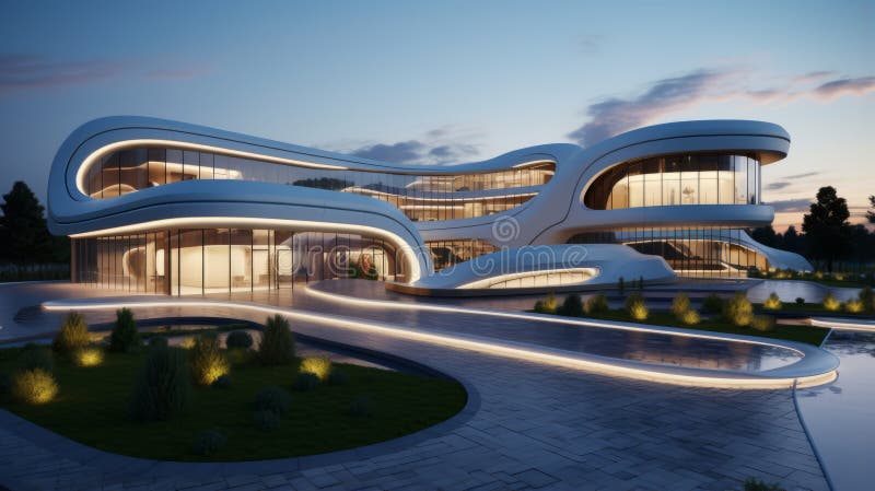 Innovative Architectural Design in a Technology Center Stock Photo ...