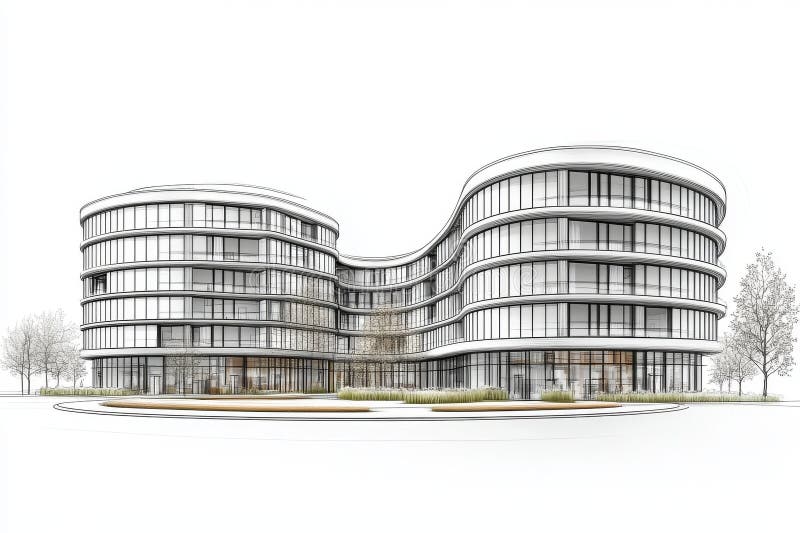 Innovative Architectural Design Visualized in 3D, Featuring Abstract ...