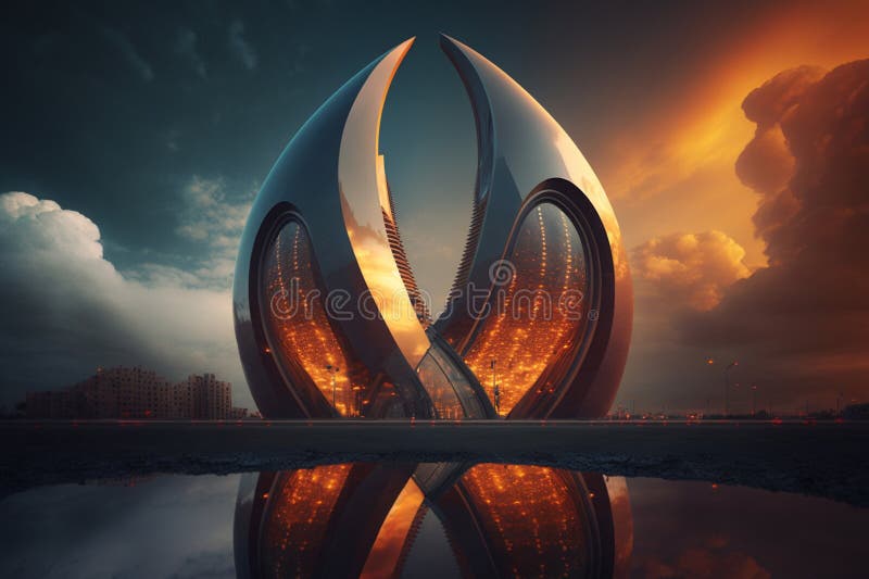 Innovative Architectural Landmarks and Buildings Stock Illustration ...