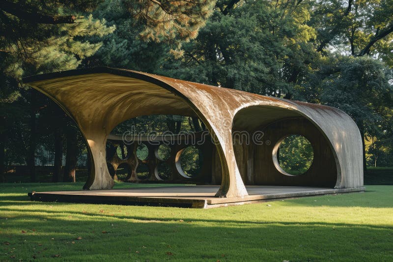 Innovative Architectural Pavilion. Generate Ai Stock Image - Image of ...