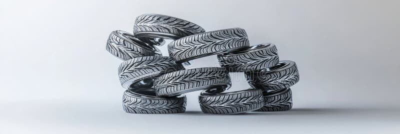 Innovative Arrangement of Interlocking Tires with Black and White ...
