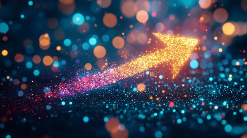 Innovative Arrow Chart Showcasing Bright Tones and Digital Style Stock ...