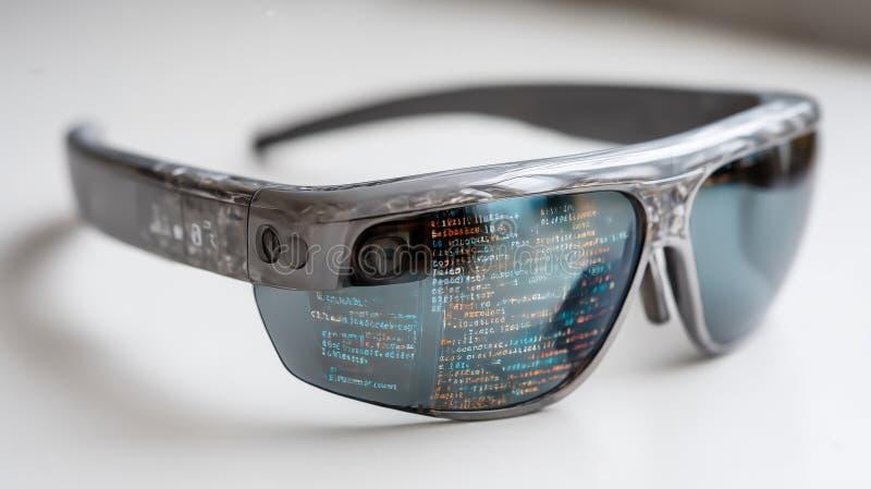 Innovative Augmented Reality Glasses Displaying Dynamic Coding Environment Live Stock Image ...