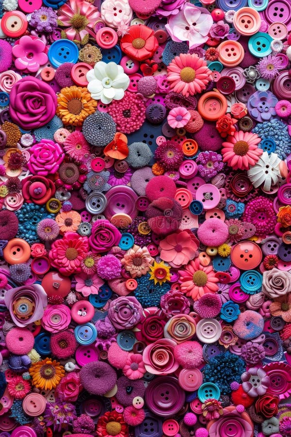 Innovative Background Design Created Using an Array of Assorted Buttons ...