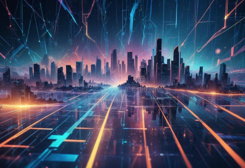 Innovative Background with Futuristic Business Solutions and Dynamic ...