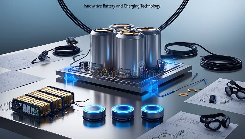 Innovative Battery and Charging System Technology Display Stock ...