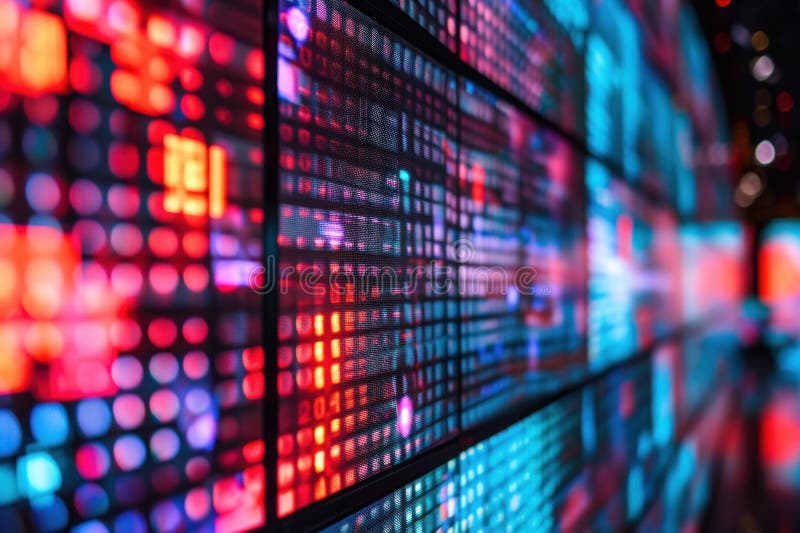 Innovative Big Data Led Monitor Panel. Generate Ai Stock Image - Image ...