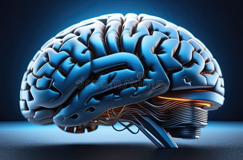 Innovative Brain Design with Glowing Circuits Showcasing Technology and ...