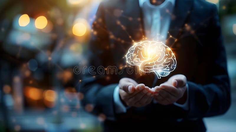 Innovative Brainstorming Businessman Conceptual Thinking Lightbulb Idea ...