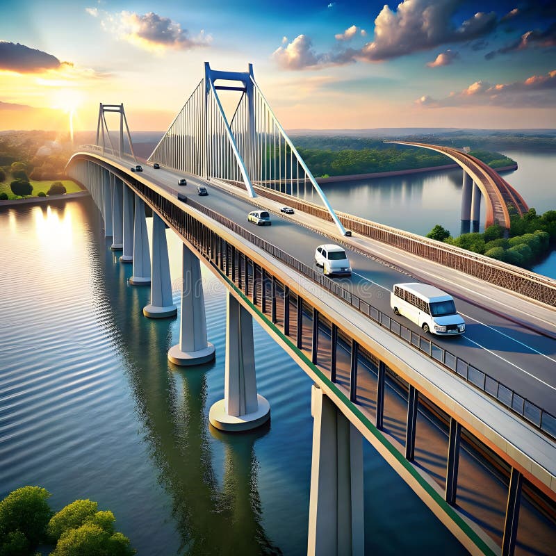 Innovative Bridge Design Enabling Smooth Transport Flow Stock ...