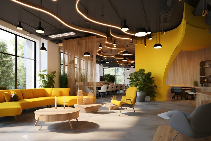 Innovative Bright Large Space Fostering a Remote Work Culture Stock ...