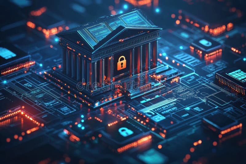 Innovative Building Design Featuring a Lock Symbolizing Digital ...