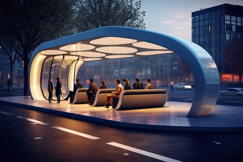 Innovative Bus Stop Design with Eco - Friendly Features Created with ...