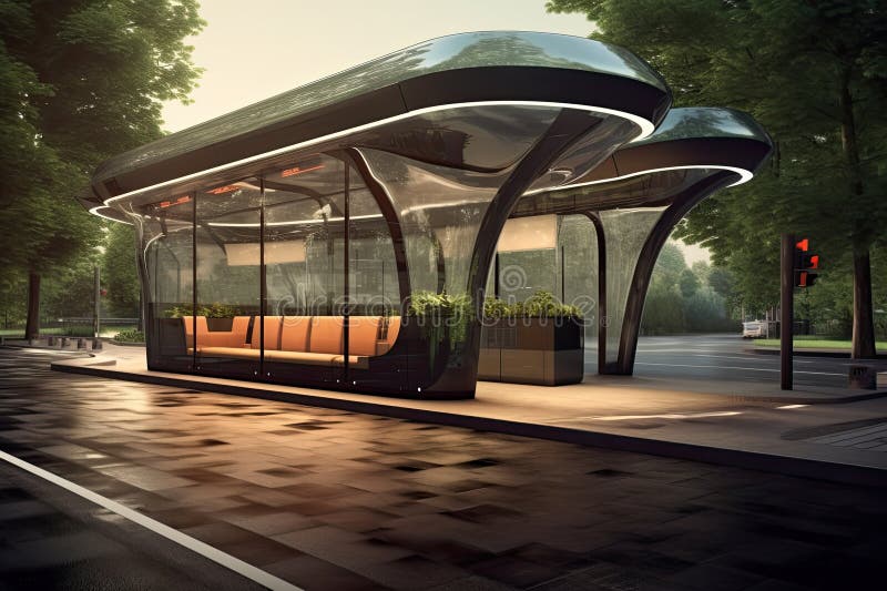 Innovative Bus Stop Design with Eco - Friendly Features Created with ...