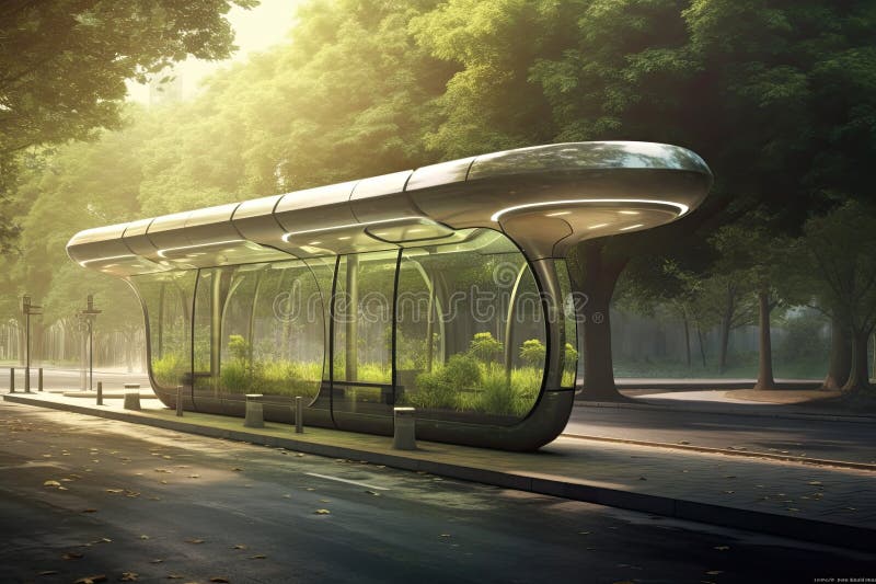 Innovative Bus Stop Design with Eco - Friendly Features Created with ...