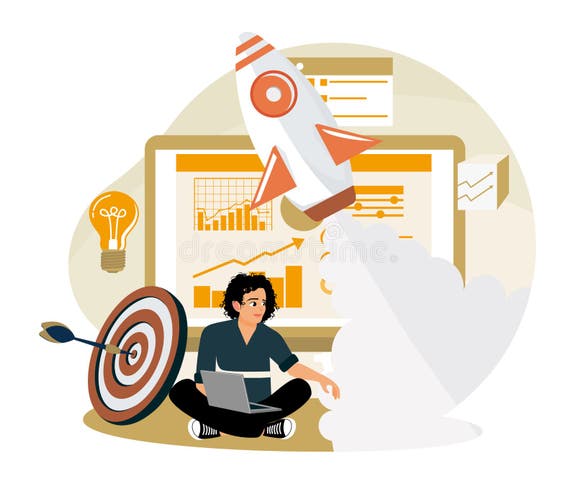 Innovative Business Concept with Rocket, Target, and Modern Data ...