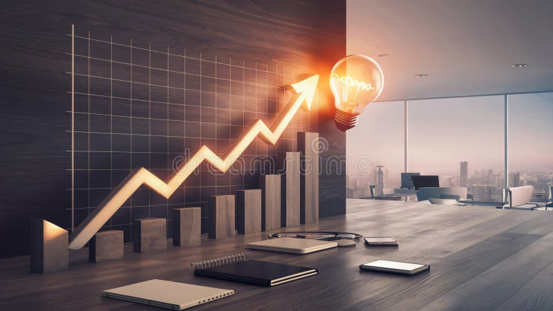 Innovative Business Growth, Upward Trend Graph High Quality Image Stock ...