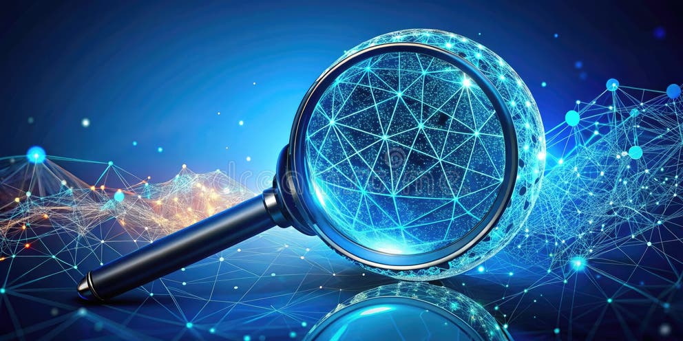 Innovative Business Strategy Visualization a LowPoly 3D Magnifying ...