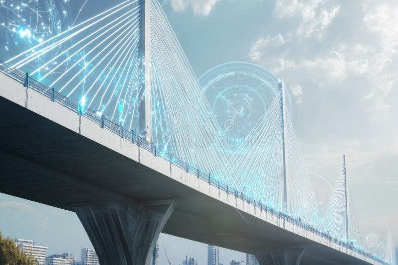 Innovative Cable-stayed Bridge Showcasing Advanced Technology and Urban ...