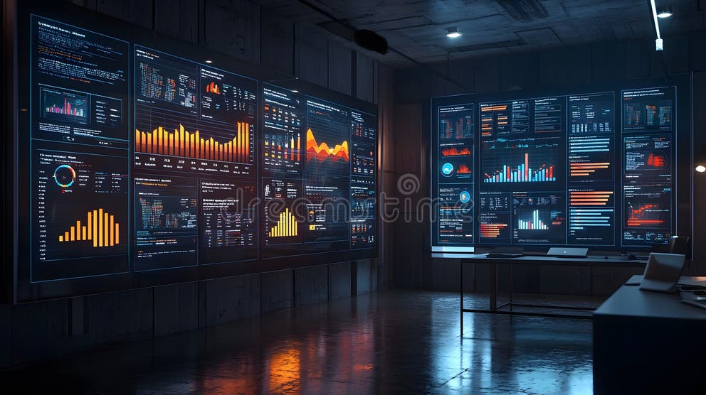 Innovative Campaign Strategy Room Filled with Interactive Displays ...