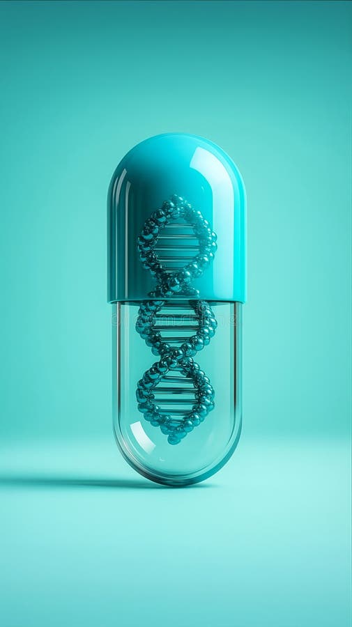 Innovative Capsule Design Featuring DNA Structure, Set Against a ...