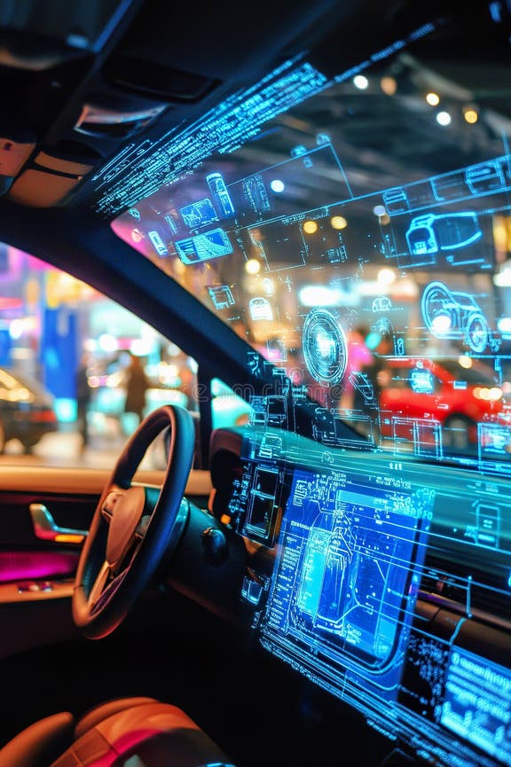 Innovative Car Interior Featuring Advanced AI Technology and Augmented ...