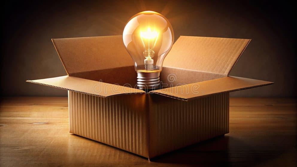 Innovative Cardboard Box Packaging Design Featuring a Glowing Light ...