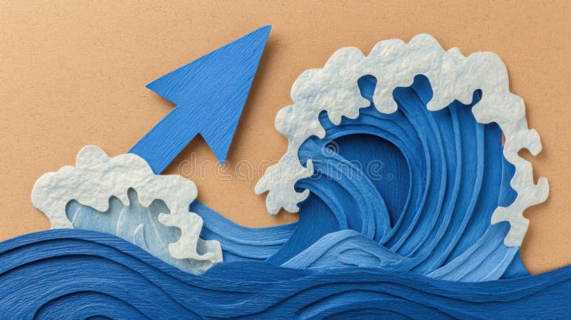 Innovative Change Management Icon Concept Featuring Wave Pattern with ...