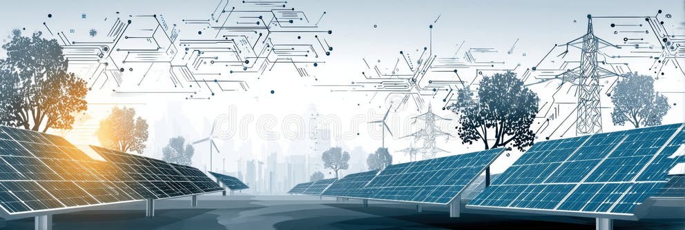 Innovative Clean Energy Technology Featuring Solar Panels and AI ...