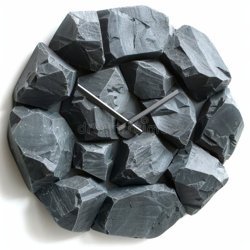 Artistic Clock Designed with a Unique Arrangement of Textured Gray ...
