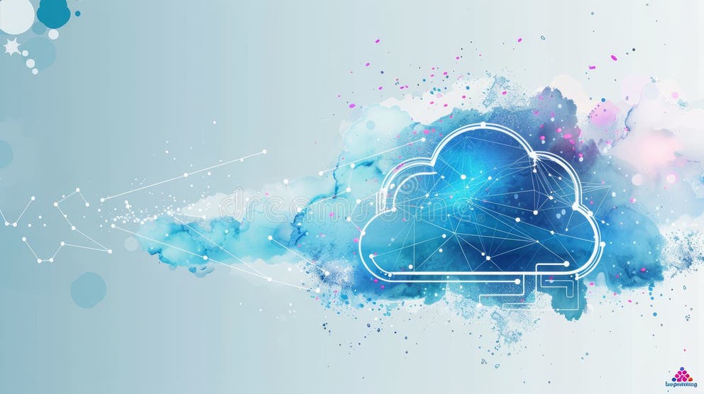 Innovative Cloud Computing Frame Border Background with Digital Network ...