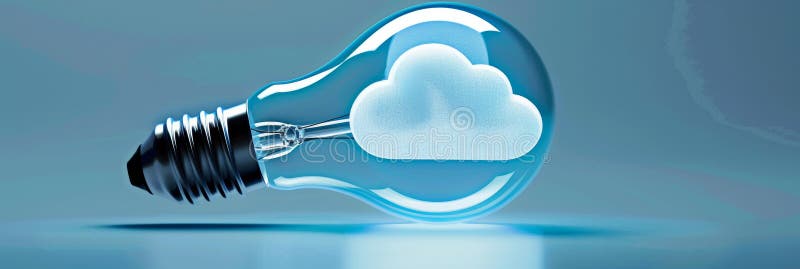 Innovative Cloud Computing Technology with Light Bulb, Cloud Storage ...