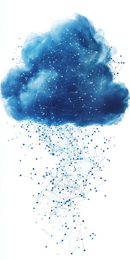 Innovative Cloud Network Illustration: Digital Connections and Data Flow Visualization Stock ...