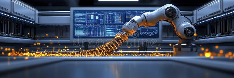 Innovative Code Stream Emanating from Robotic Arm Tool Stock ...