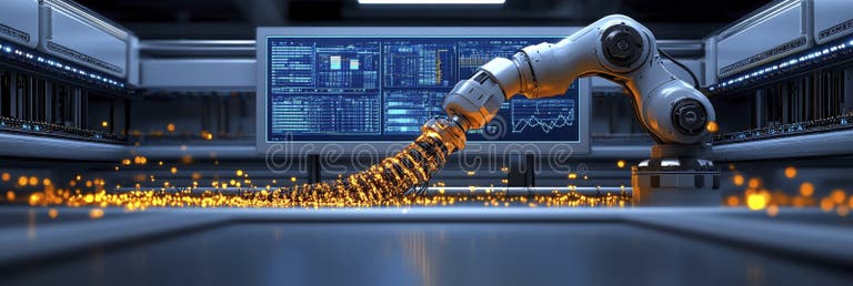 Innovative Code Stream Emanating from Robotic Arm Tool Stock ...