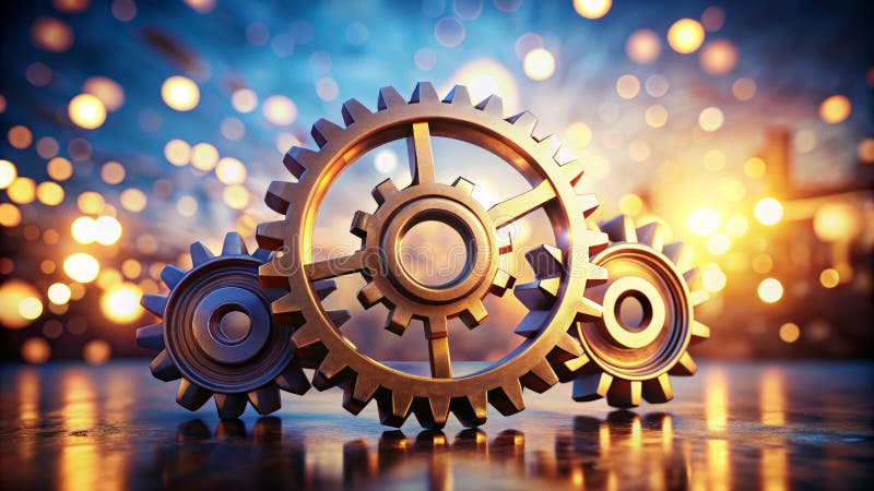 Innovative Cog Gear Puzzle Machine Part Vector Graphic a BokehEnhanced ...