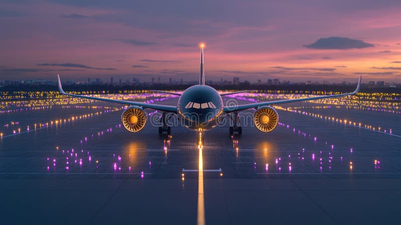 Innovative Commercial Airplane on Runway: Symbolizing Progress and ...