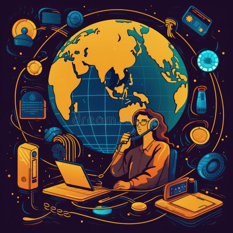 Innovative Communication Tech, Concept of a Globally Connected World ...