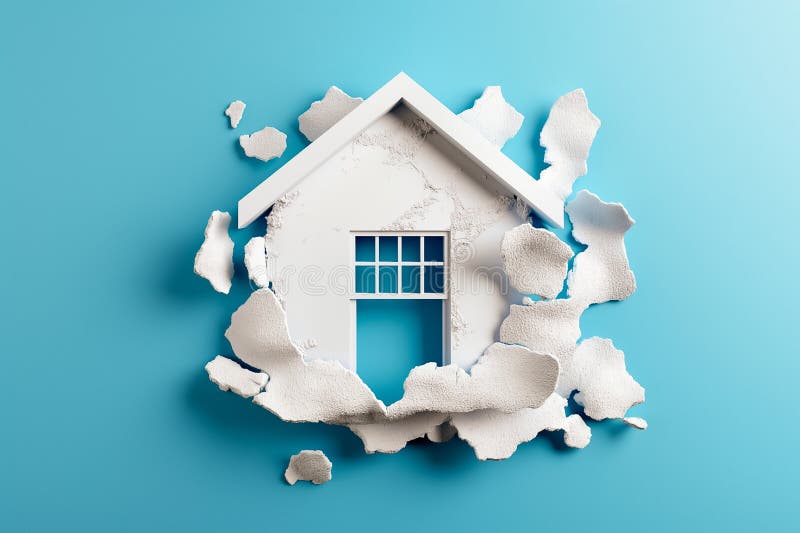 Innovative Concept of Breaking through Home Imagery Showcasing a Window ...