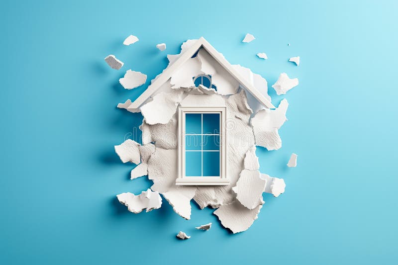 Innovative Concept of Breaking through Home Imagery Showcasing a Window ...