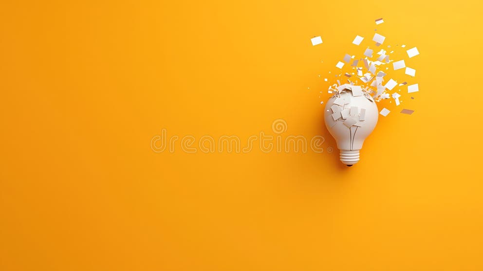 Innovative Concept of a Broken Lightbulb with Ideas Exploding in a ...