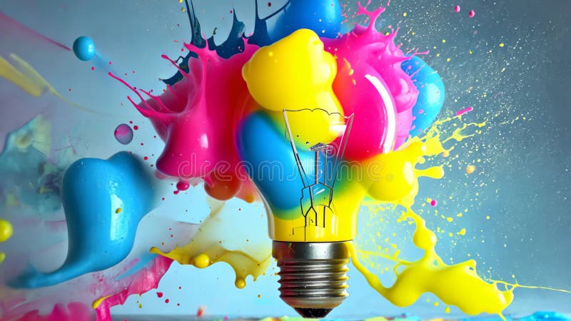 Unique Idea Visualization with a Paint-made Lightbulb, Embodying ...