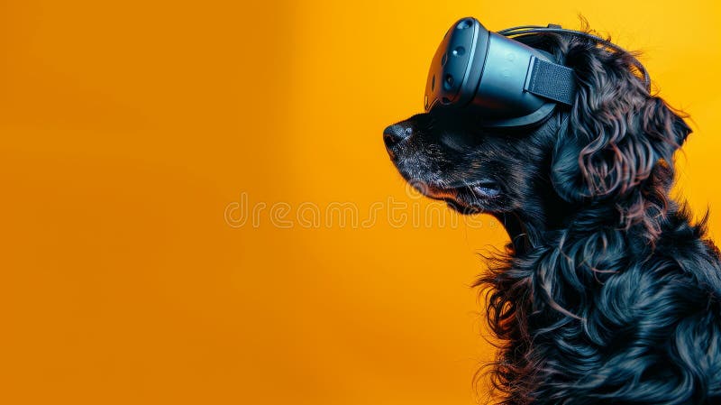 Innovative Concept Dog Wearing Vr Glasses in Engaging Visual with Room ...
