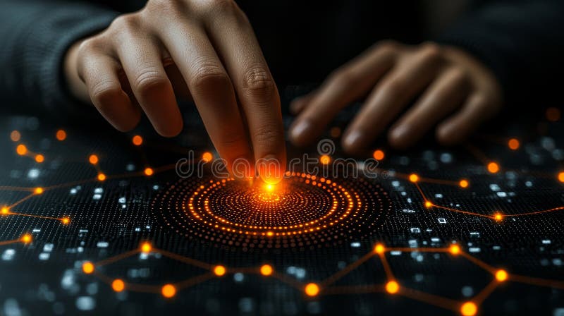 Innovative Concept of Fiber Optic Communication Interface Stock ...