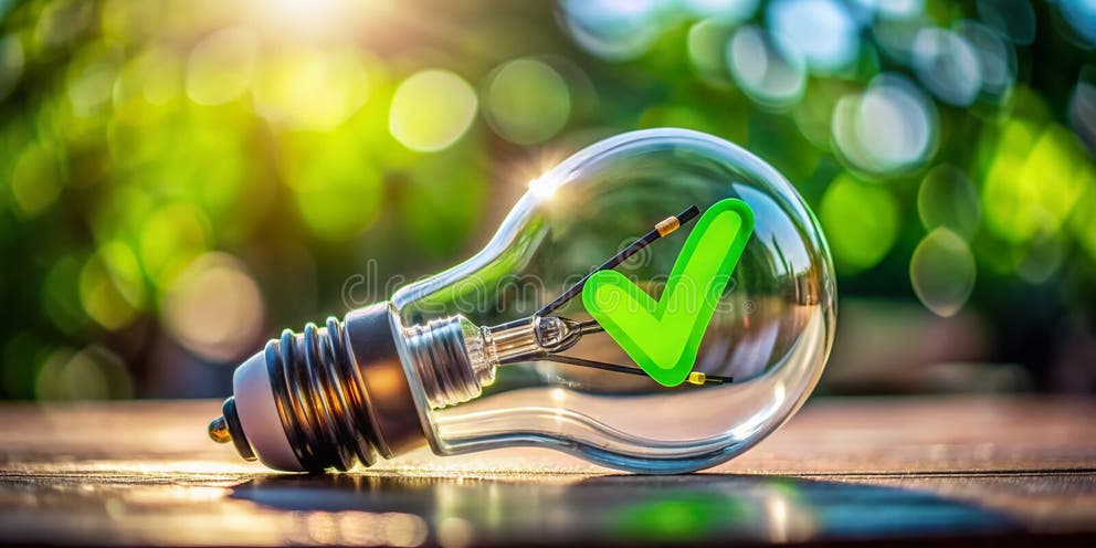 Innovative Concept a Tilted Perspective of a Glowing Lightbulb Marked ...