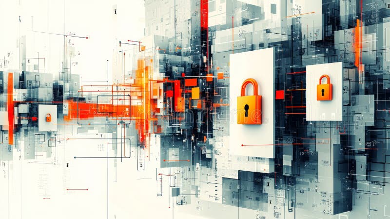 Innovative Concepts of a Digital Fortress with Orange and Black Squares ...