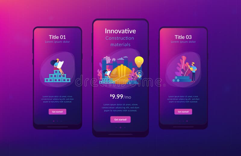 Innovative Construction Materials App Interface Template. Stock Vector ...