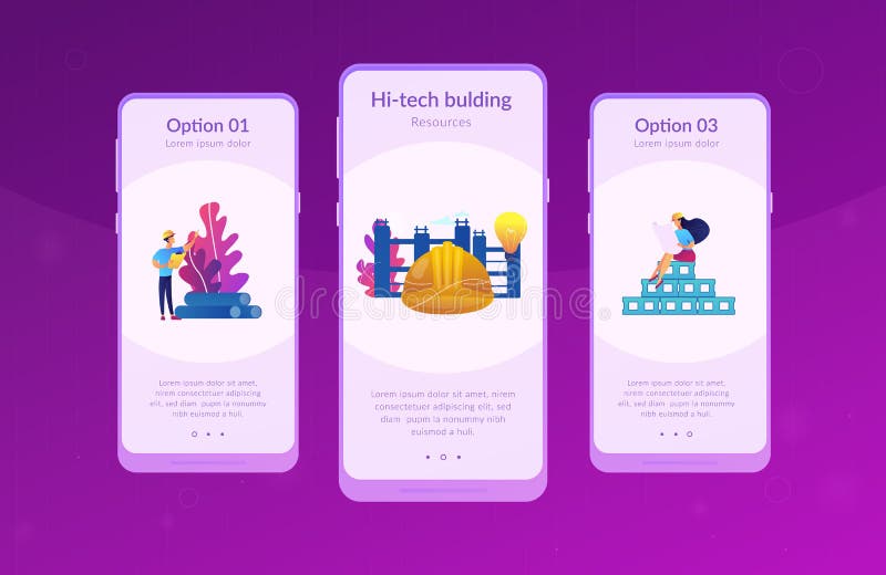 Innovative Construction Materials App Interface Template. Stock Vector ...