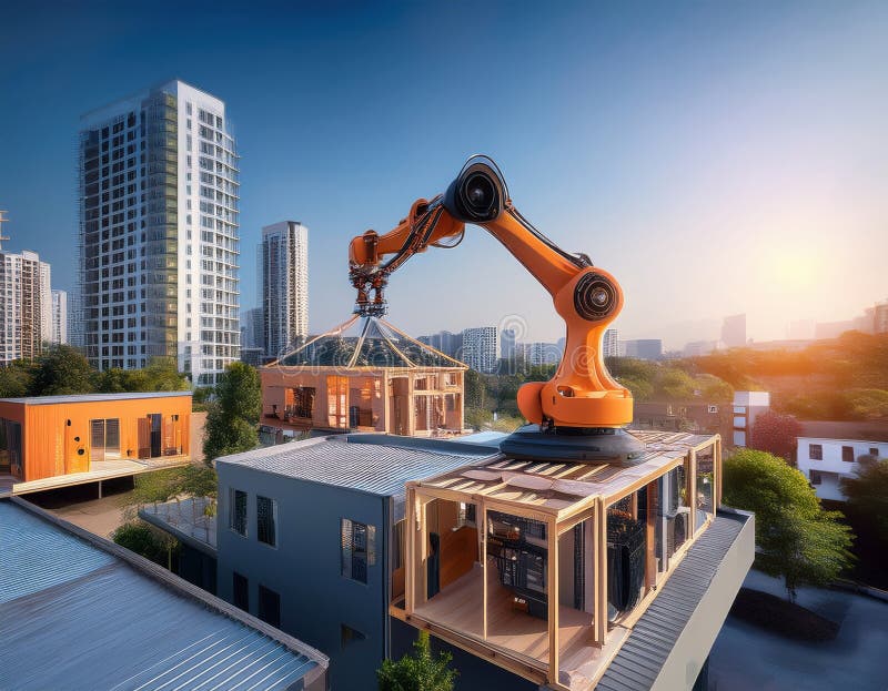 Innovative Construction Methods with Robotic Technology Stock Photo ...