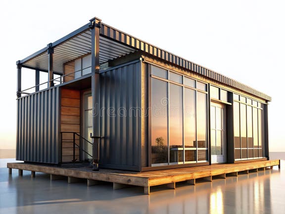 Innovative Container Home Design a Stunning 3D Architectural Visualization of a Modern ...